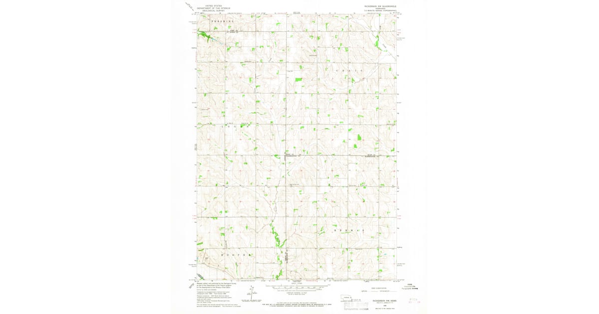 1966 Map of Nickerson NW, Dodge County, NE — High-Res | Pastmaps