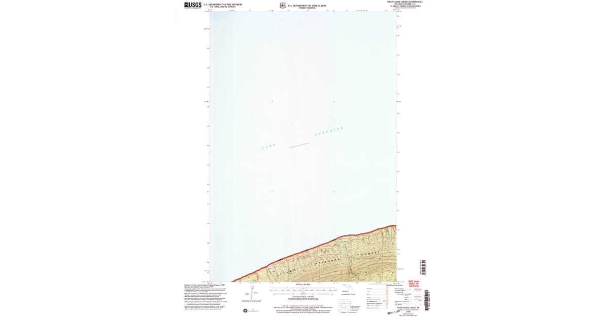 1999 Map of Nighthawk Creek, Gogebic County, MI — High-Res | Pastmaps