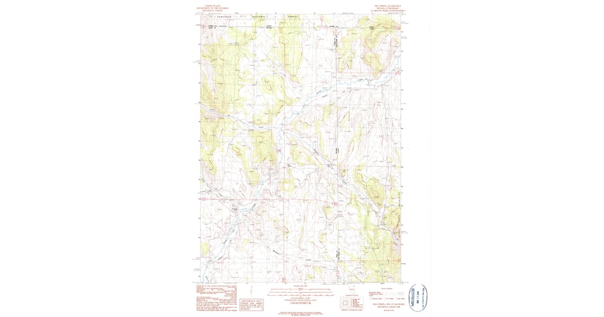 1989 Map of Nile Spring, Elko County, NV — High-Res | Pastmaps