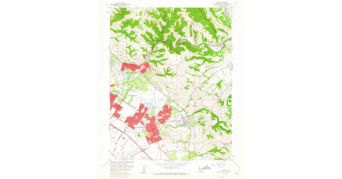 1961 Map of Niles, Alameda County, CA — High-Res | Pastmaps