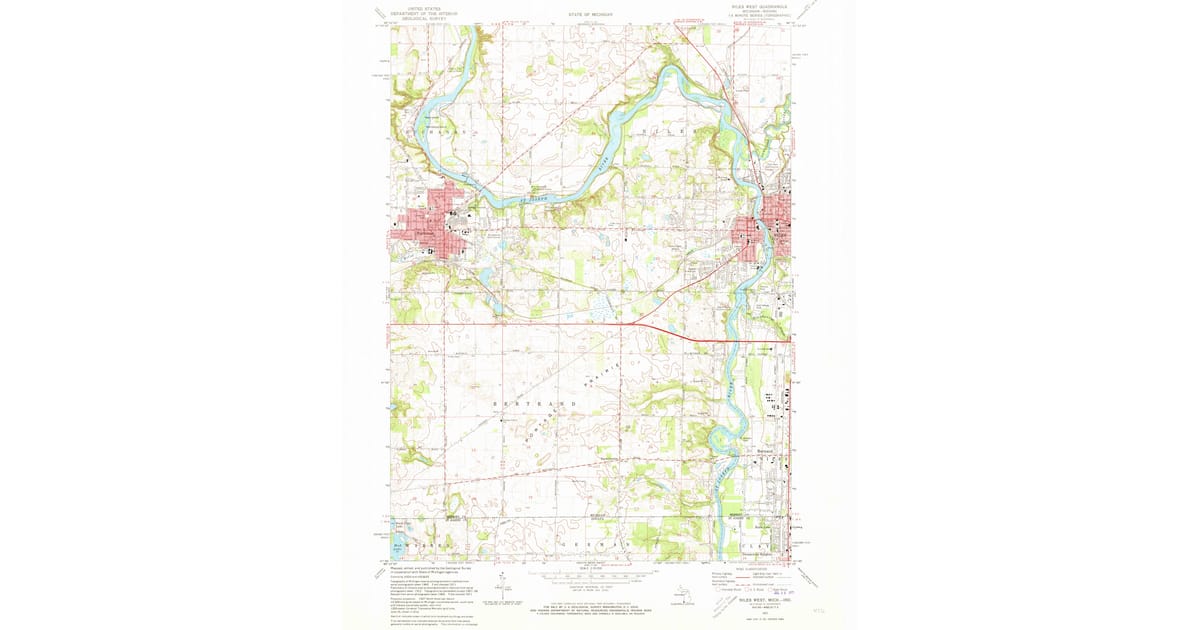 1971 Map of Niles West, Berrien County, MI — High-Res | Pastmaps