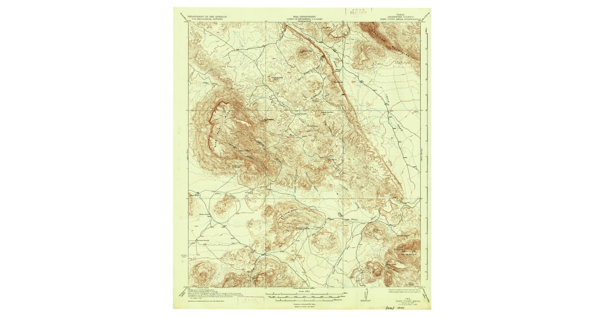 1937 Map of Nine Point Mesa, Brewster County, TX — High-Res | Pastmaps