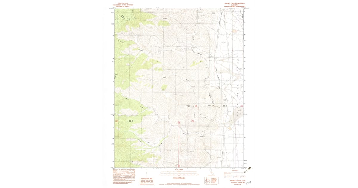 1982 Map of Ninemile Canyon, Inyo County, CA — High-Res | Pastmaps