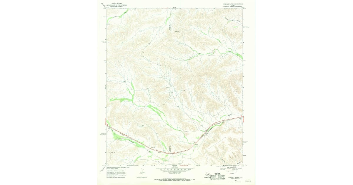 1968 Map of Ninemile Ranch, Terrell County, TX — High-Res | Pastmaps