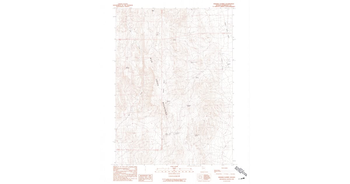 1990 Map of Ninemile Summit, Humboldt County, NV — High-Res | Pastmaps