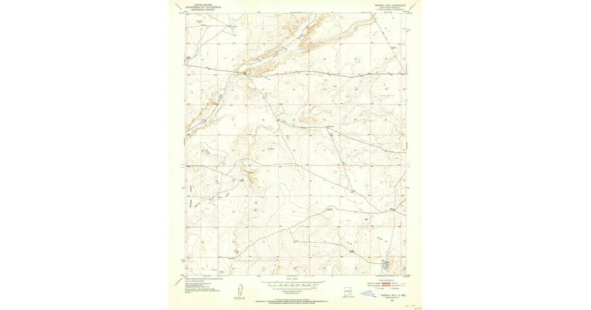 1951 Map of Ninemile Well, Chaves County, NM — High-Res | Pastmaps