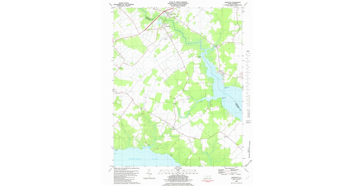 1982 Map of Nixonton, Perquimans County, NC — High-Res | Pastmaps