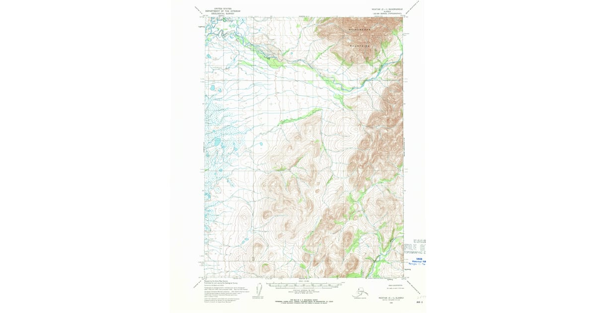 1955 Map of Noatak C-1, Northwest Arctic Borough, AK — High-Res | Pastmaps