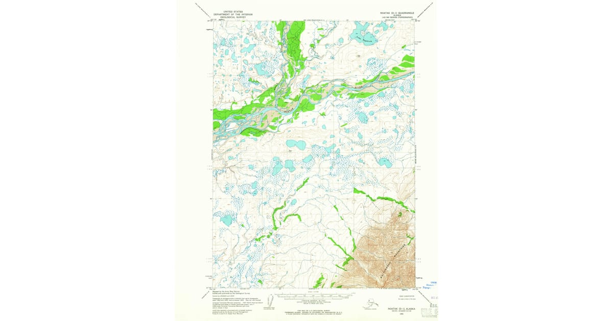 1955 Map of Noatak D-1, Northwest Arctic Borough, AK — High-Res | Pastmaps