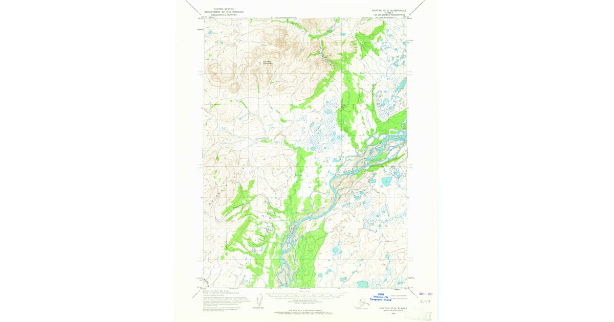 1955 Map of Noatak D-2, Northwest Arctic Borough, AK — High-Res | Pastmaps