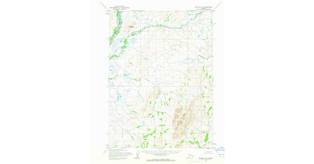 1955 Map of Noatak D-3, Northwest Arctic Borough, AK — High-Res | Pastmaps