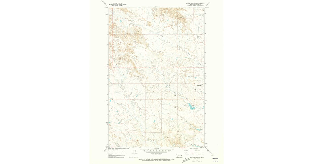 1969 Map of Noble Reservoir, Custer County, MT — High-Res | Pastmaps