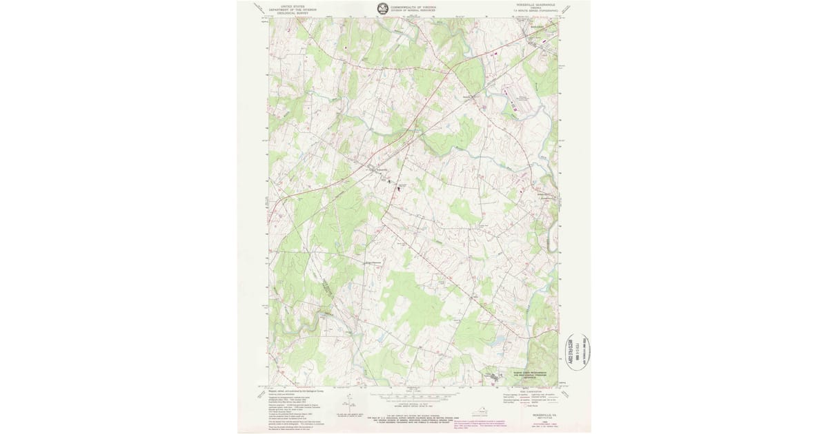 1966 Map of Nokesville, VA — High-Res, 1988 Print | Pastmaps