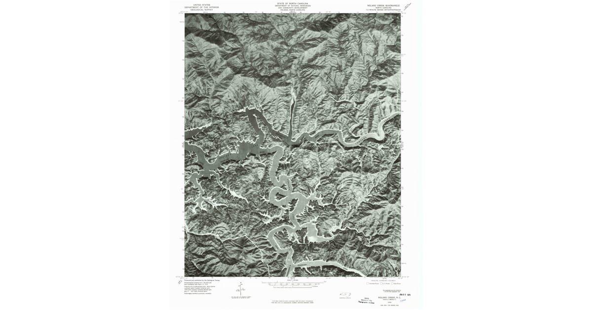 1976 Map of Noland Creek, Swain County, NC — High-Res | Pastmaps