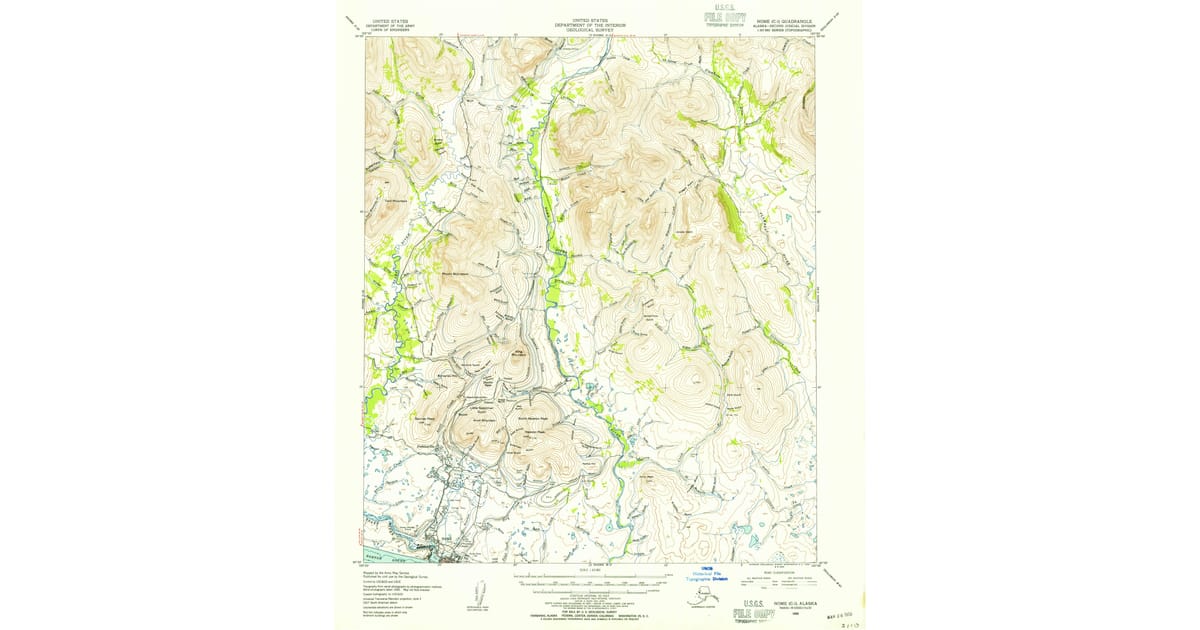 1950 Map of Nome C-1, Nome Borough, AK — High-Res | Pastmaps
