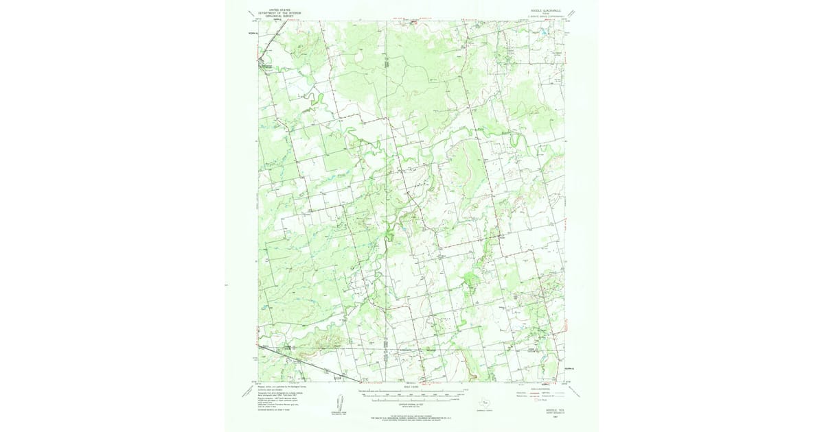1957 Map of Noodle, Jones County, TX — High-Res | Pastmaps