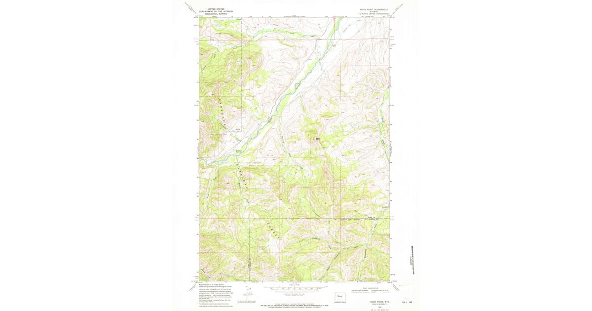 1969 Map of Noon Point, Park County, WY — High-Res | Pastmaps