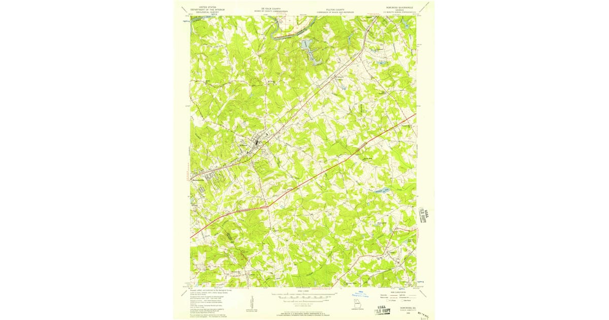 1956 Map of Norcross, GA — High-Res | Pastmaps