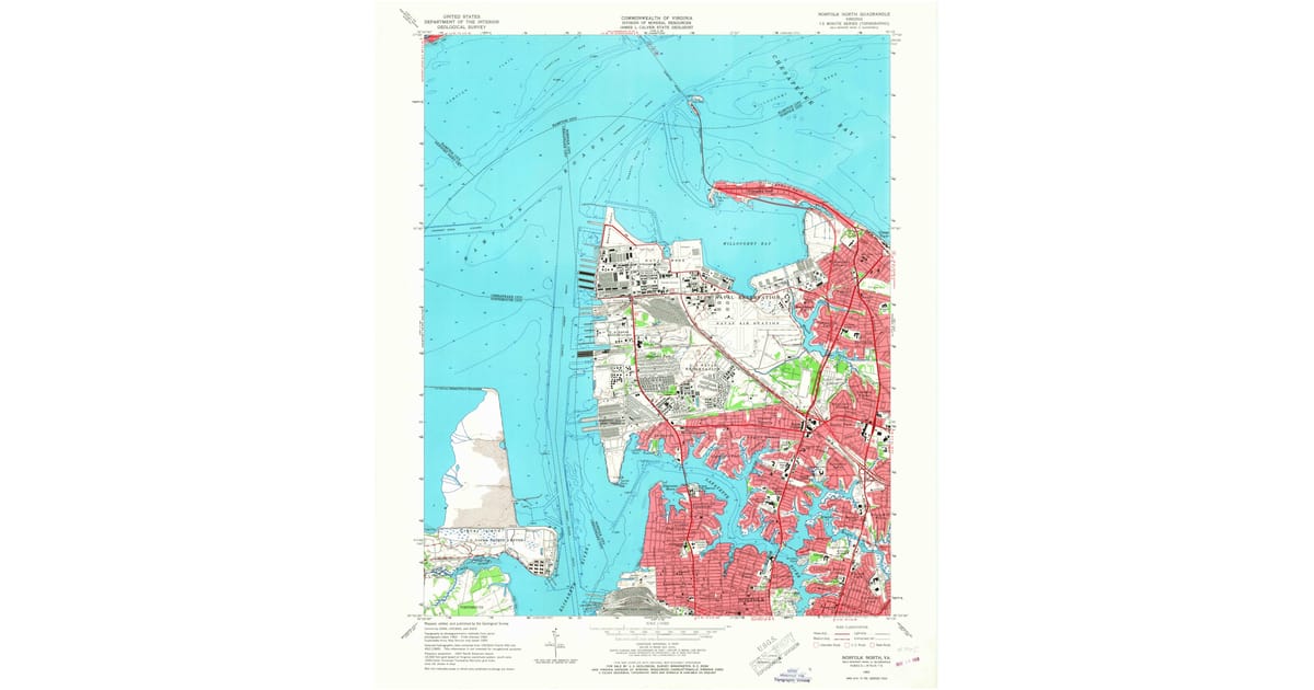 1965 Map of Norfolk North, Virginia — High-Res | Pastmaps
