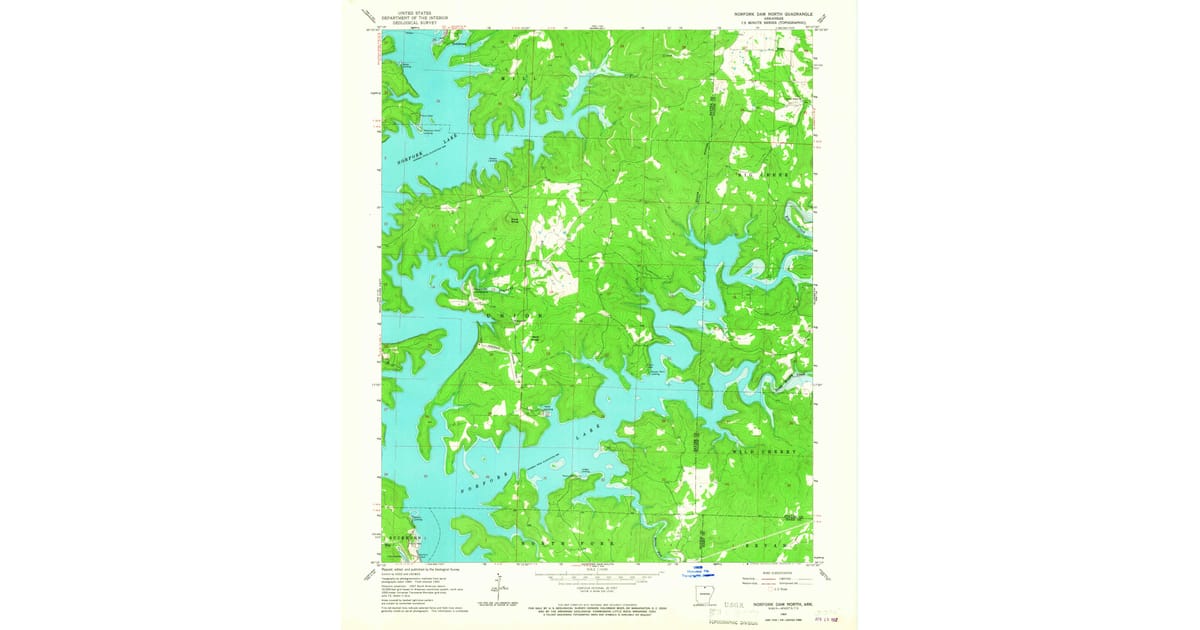 1965 Map of Norfork Dam North, Baxter County, AR — High-Res | Pastmaps