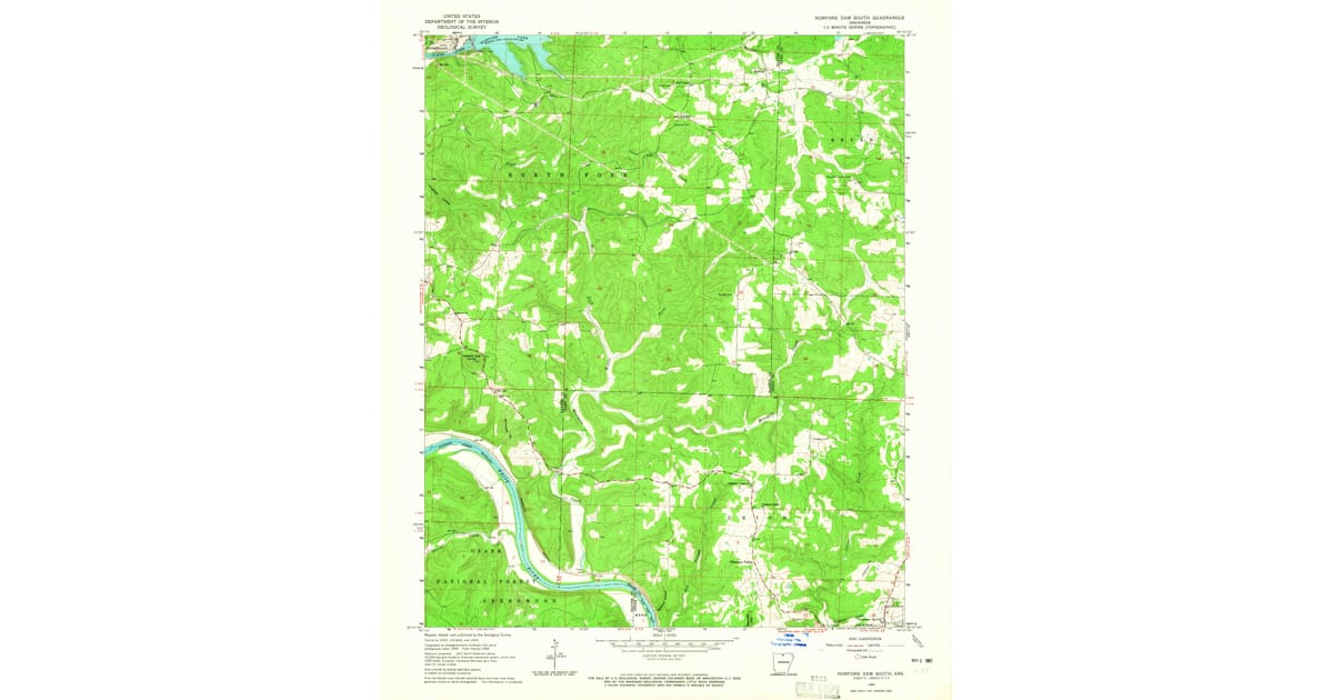 1964 Map of Norfork Dam South, Baxter County, AR — High-Res | Pastmaps