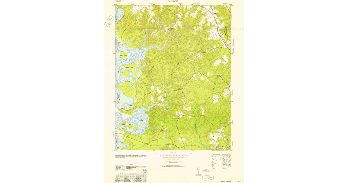 1953 Map of Norge, James City County, VA — High-Res | Pastmaps