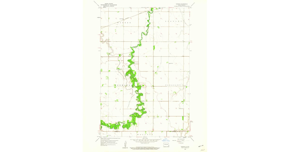 1959 Map of Norman, Cass County, ND — High-Res | Pastmaps