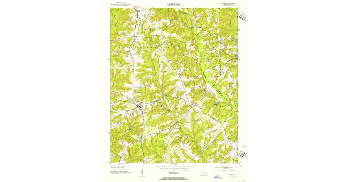 1950 Map of Norman, NC — High-Res | Pastmaps