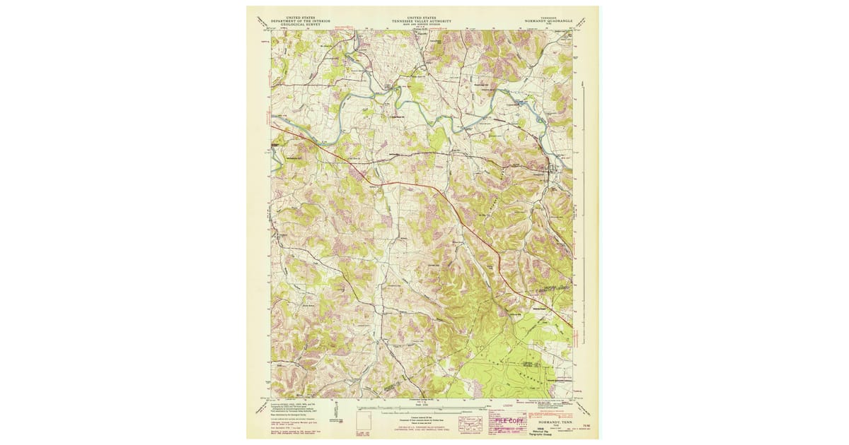 1947 Map of Normandy, TN — High-Res | Pastmaps