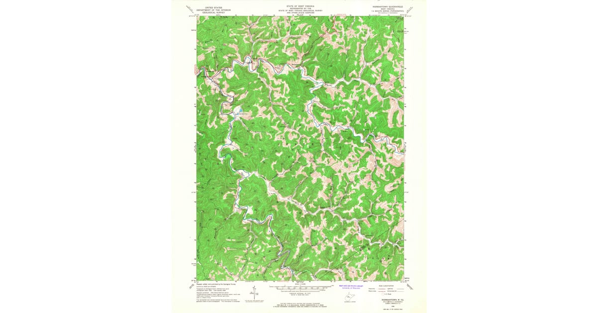 1966 Map of Normantown, Gilmer County, WV — High-Res | Pastmaps
