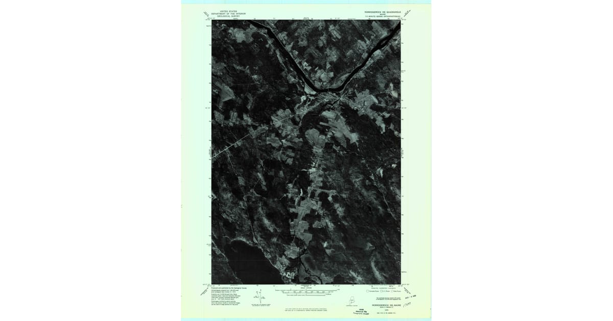 1975 Map of Norridgewock NE, Somerset County, ME — High-Res | Pastmaps