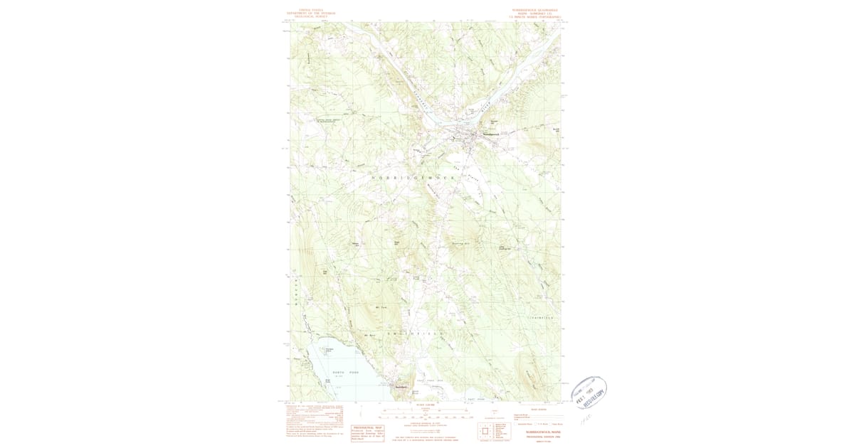 1982 Map of Norridgewock, Somerset County, ME — High-Res | Pastmaps
