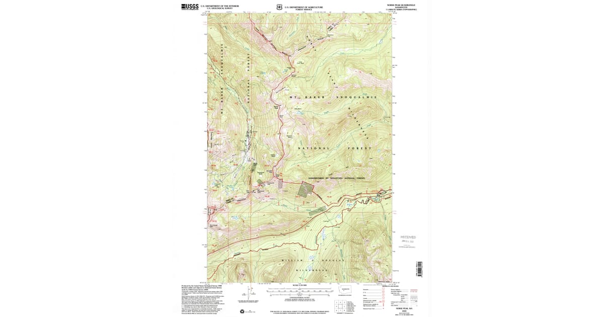2000 Map of Norse Peak, Yakima County, WA — High-Res | Pastmaps