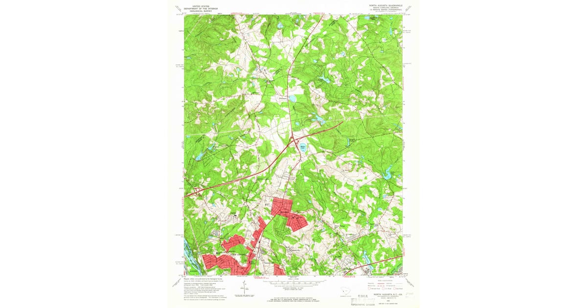 1964 Map of North Augusta, SC — High-Res | Pastmaps
