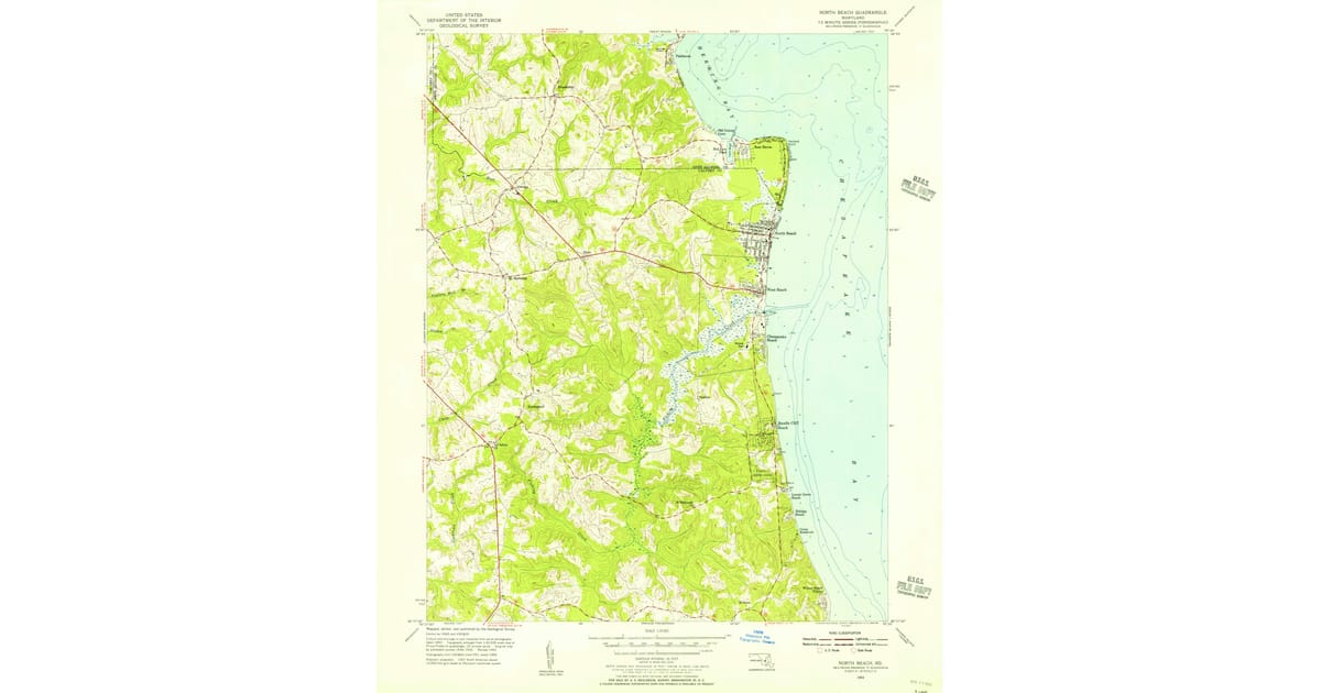 1953 Map of North Beach, MD — High-Res | Pastmaps