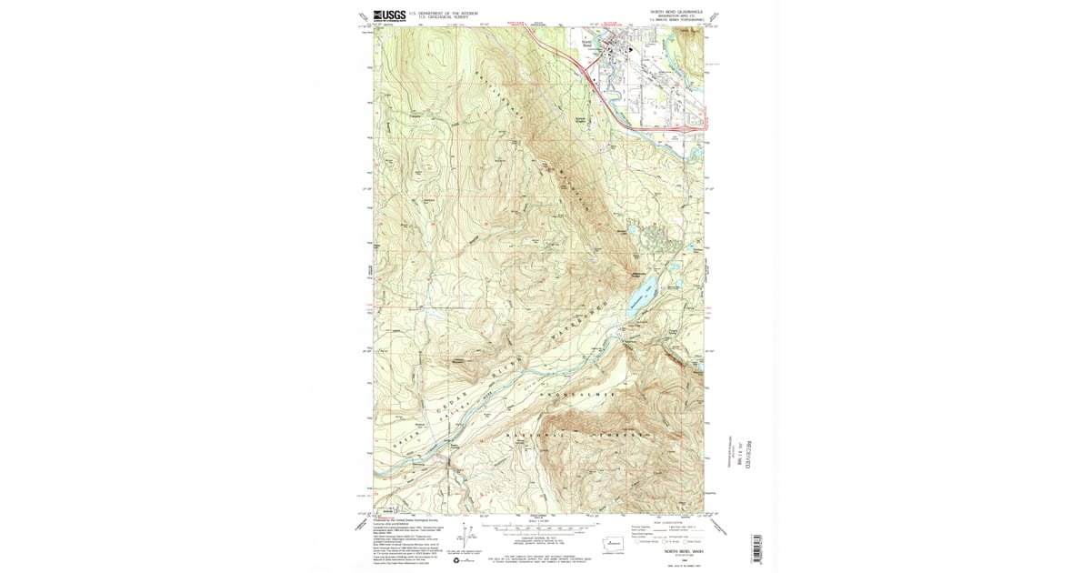 1993 Map of North Bend, WA — High-Res | Pastmaps