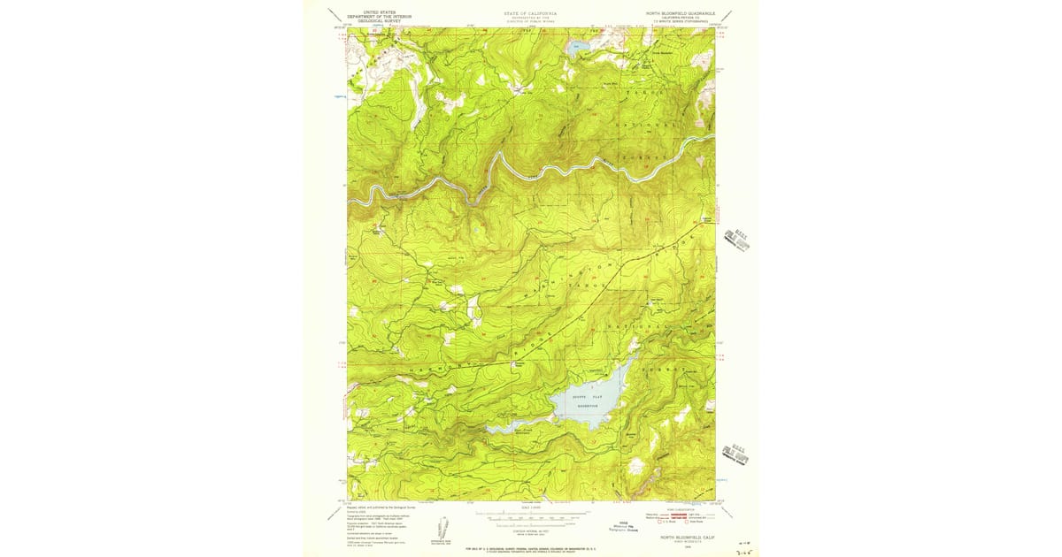 1949 Map of North Bloomfield, Nevada County, CA — High-Res | Pastmaps