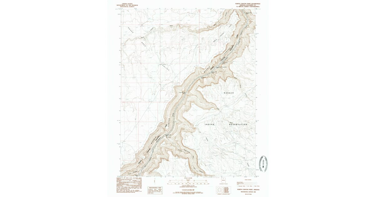 1985 Map of North Canyon Point, Coconino County, AZ — High-Res | Pastmaps