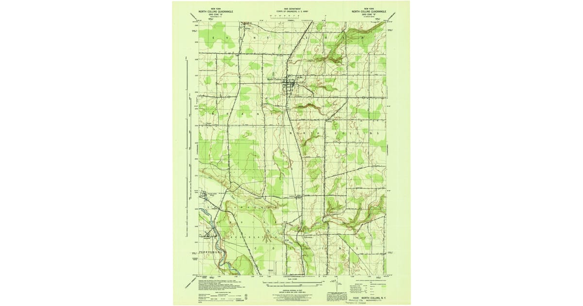 1944 Map of North Collins, Erie County, NY — High-Res | Pastmaps