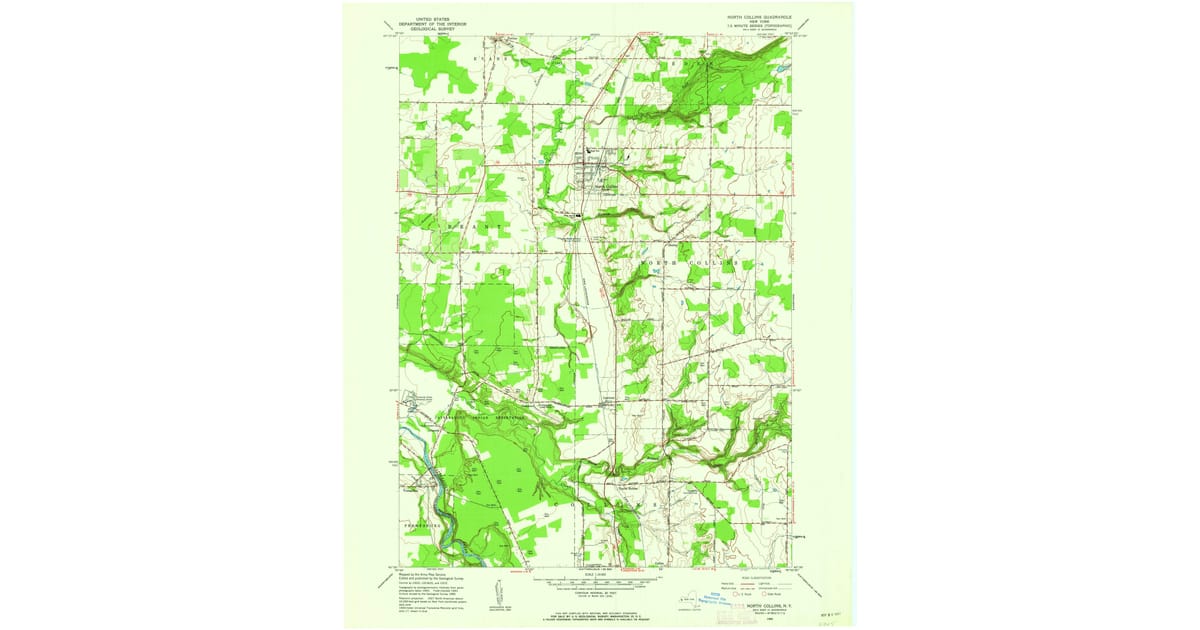 1960 Map of North Collins, Erie County, NY — High-Res | Pastmaps
