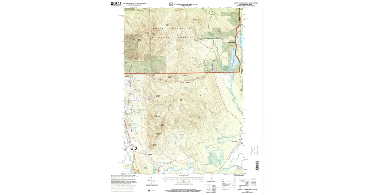 1995 Map of North Conway East, Carroll County, NH — High-Res | Pastmaps
