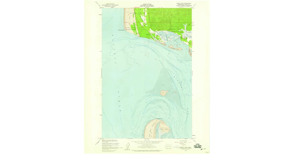 1956 Map of North Cove, Pacific County, WA — High-Res | Pastmaps
