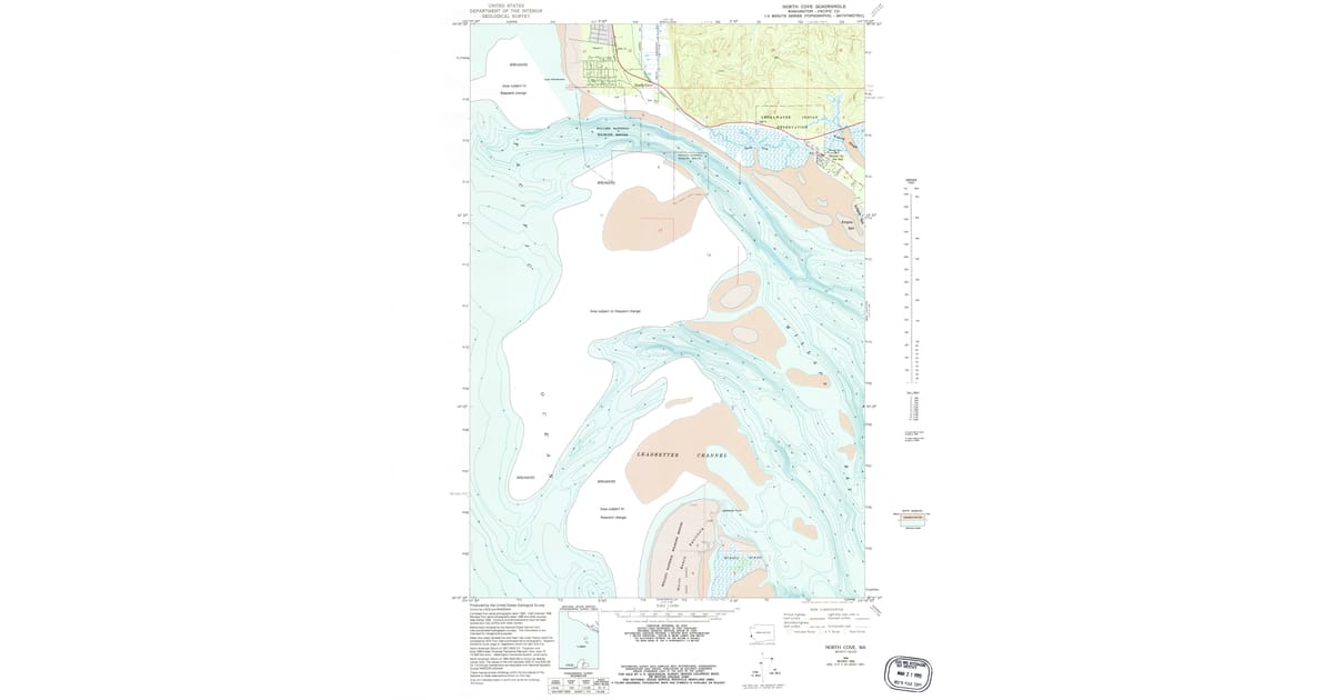 1956 Map of North Cove, Pacific County, WA — High-Res, 1995 Print ...