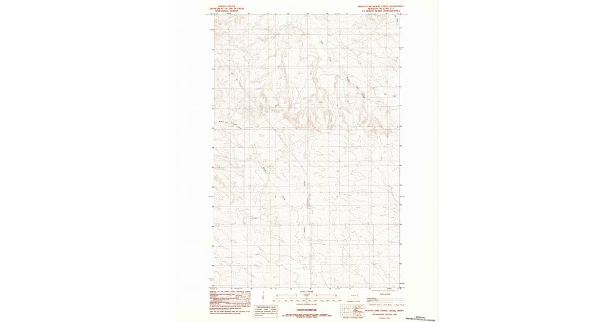 1983 Map of North Fork Horse Creek, McCone County, MT — High-Res | Pastmaps