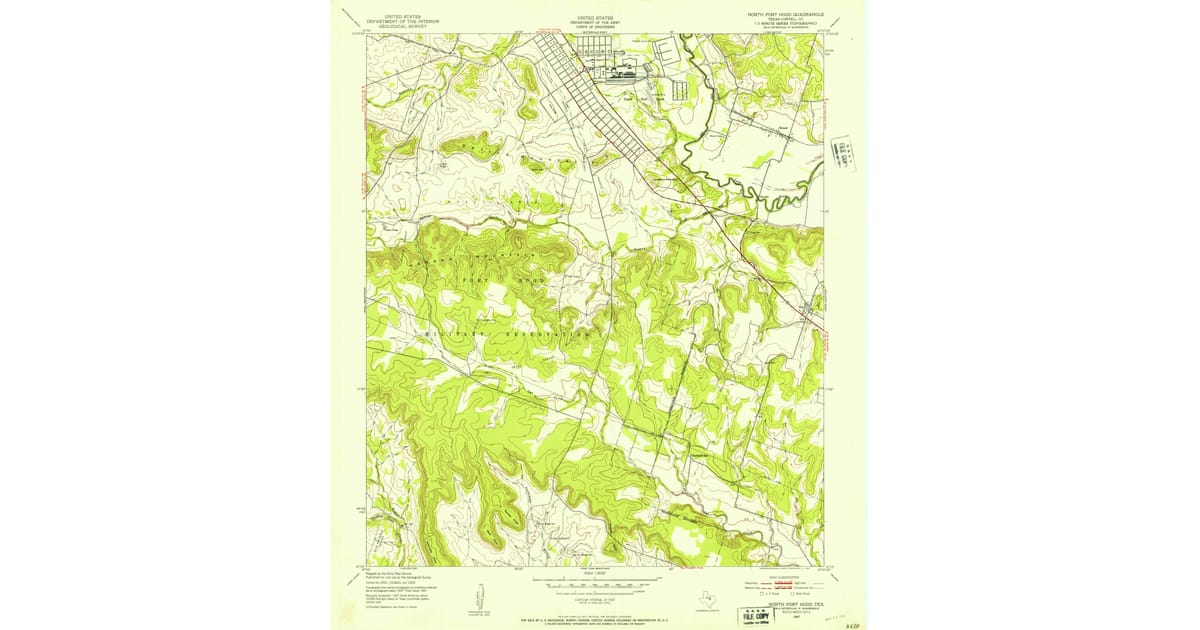 1947 Map of North Fort Hood, Coryell County, TX — High-Res | Pastmaps