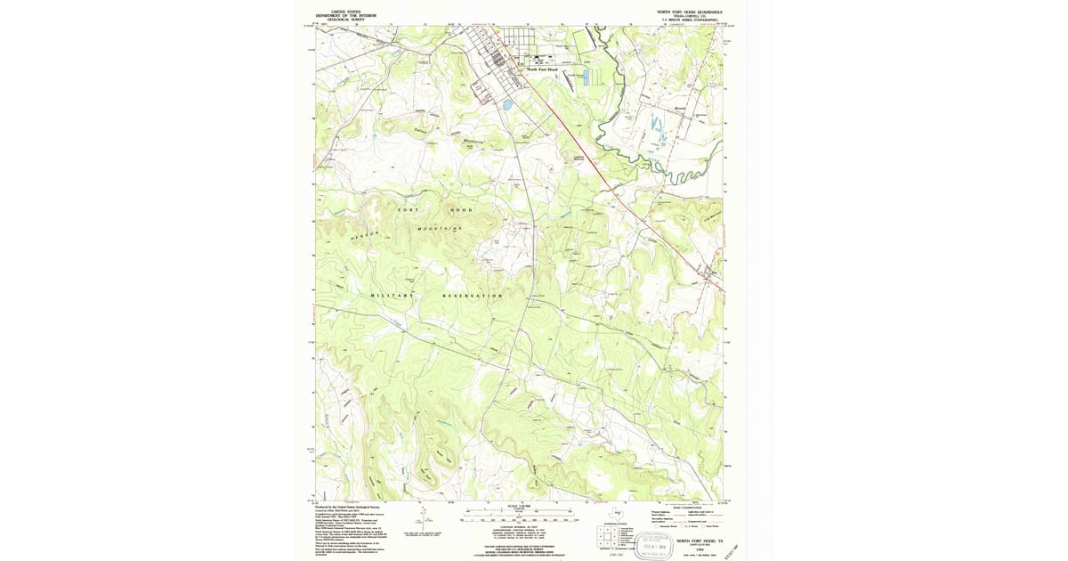 1994 Map of North Fort Hood, Coryell County, TX — High-Res | Pastmaps