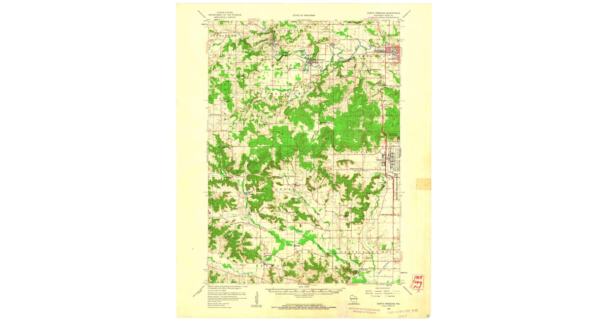 1958 Map of North Freedom, WI — High-Res | Pastmaps