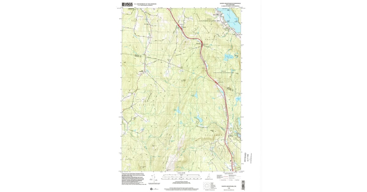 1998 Map of North Grantham, Sullivan County, NH — High-Res | Pastmaps