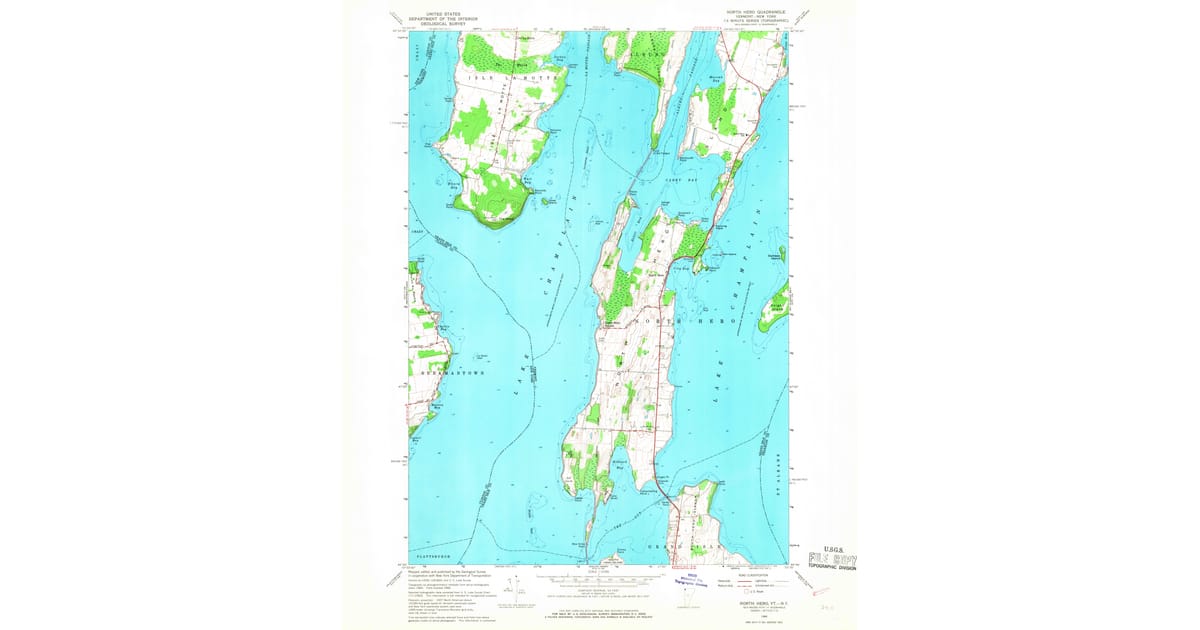 1966 Map of North Hero, Grand Isle County, VT — High-Res | Pastmaps