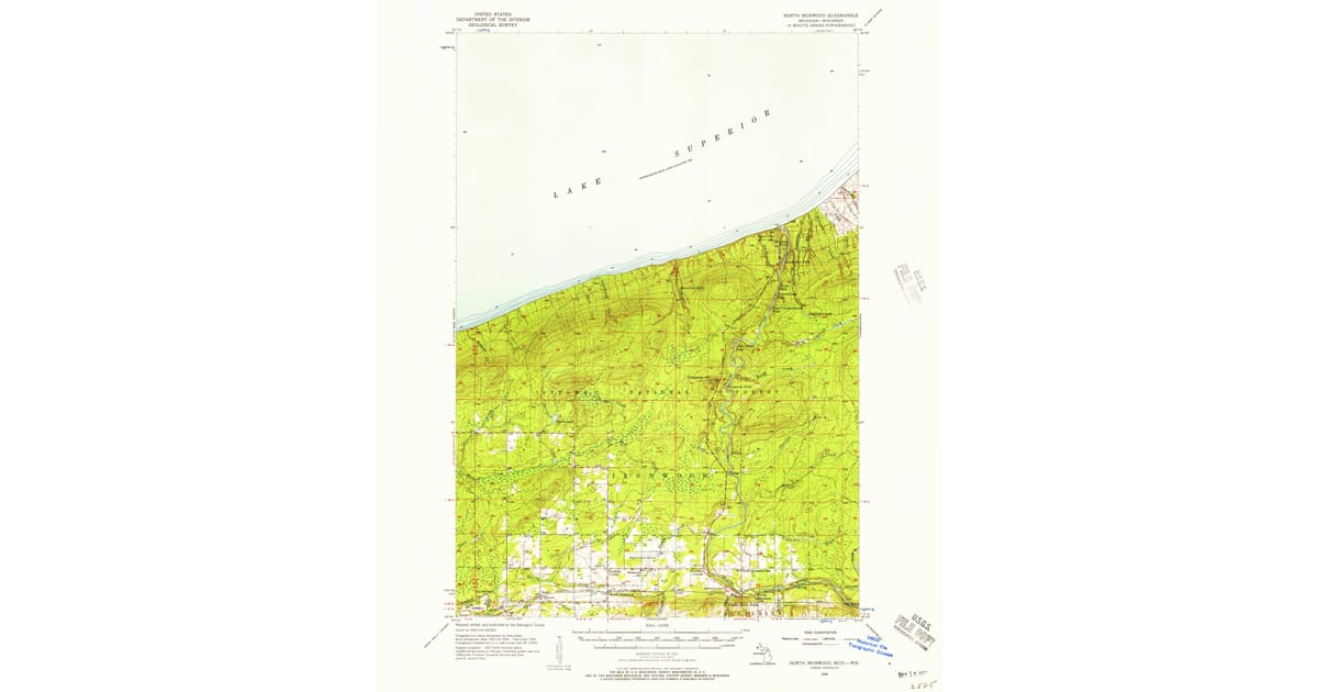 1956 Map of North Ironwood, Gogebic County, MI — High-Res | Pastmaps
